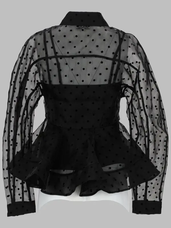 GANNI Peplum Organza Blouse