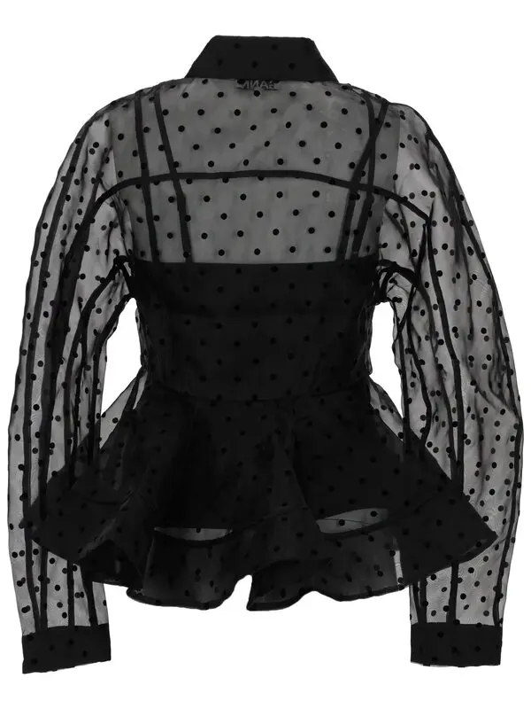 GANNI Peplum Organza Blouse