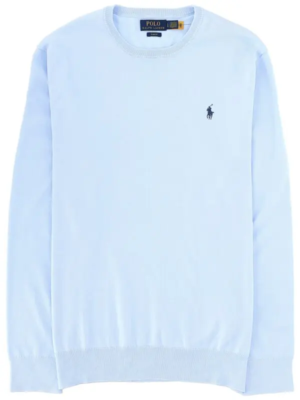 Polo Ralph Lauren Maglia Crewneck With Embroidered Logo - Blue