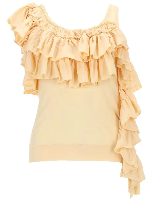 Dries Van Noten Ruffled One-shoulder Top