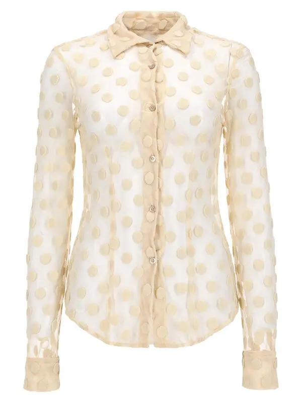 Dries Van Noten Polka Dot Mesh Shirt