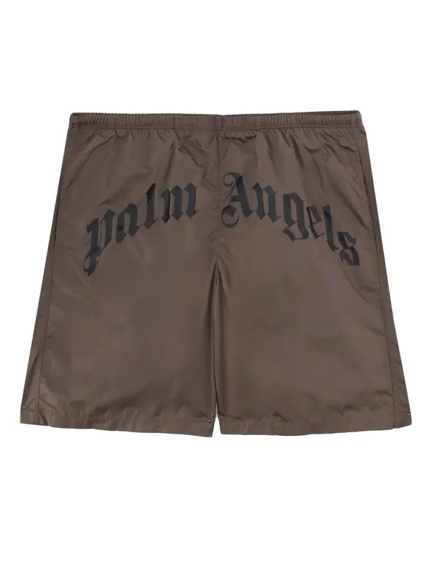 Palm Angels Costume Da Bagno Con Logo - Brown