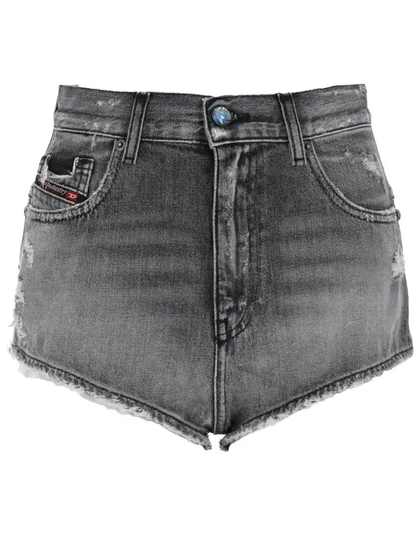 DIESEL® Shorts In Denim Con Orli Sfrangiati - Grey