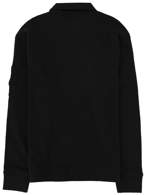 C.P. COMPANY Polo Sweatshirt With Zip - Black
