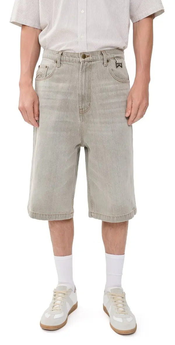 Rhude Baggy Traxedo Denim Shorts - Liberty Grey