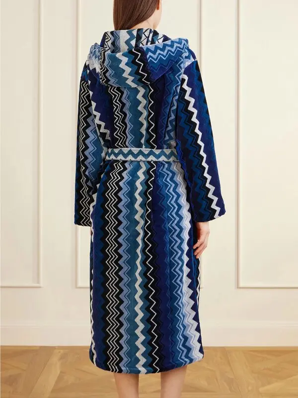 Missoni Giacomo Striped Hooded Belted Cotton-terry Robe - Multi