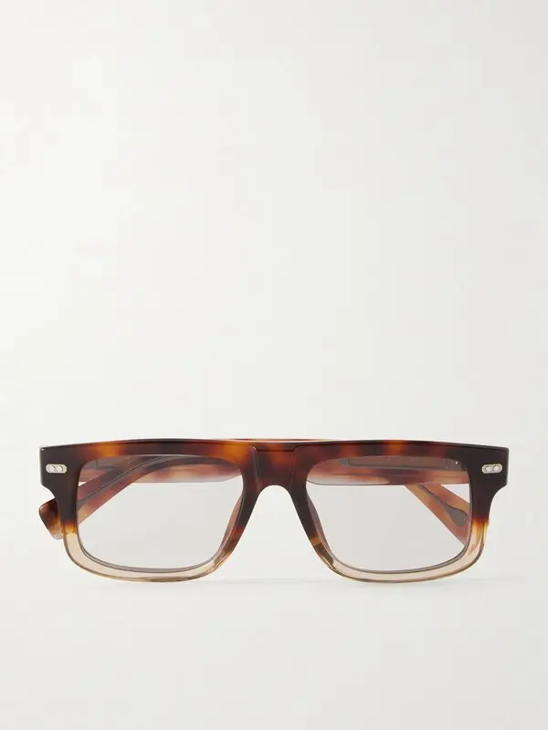 Brunello Cucinelli Aviator-style Acetate Sunglasses - Tortoiseshell