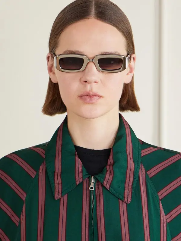 JACQUES MARIE MAGE Ryder Rectangular Frame Titanium Sunglasses