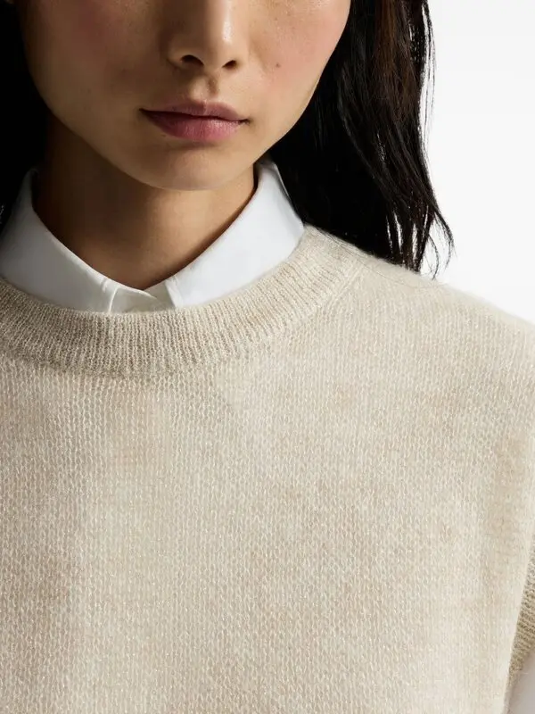 Brunello Cucinelli Rib Knit Crewneck Sweater Vest