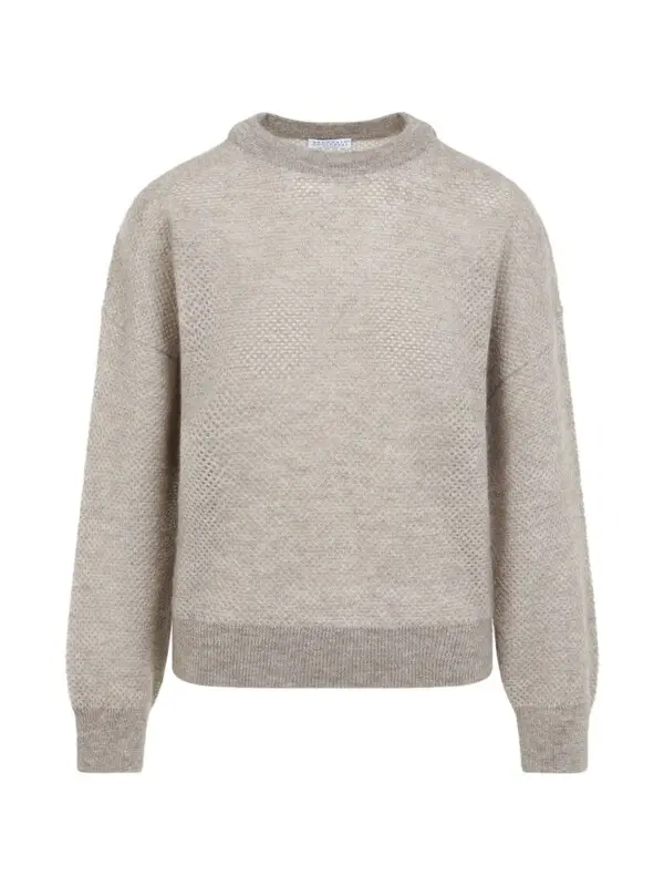 Brunello Cucinelli Open-knit Crewneck Sweater - Brown