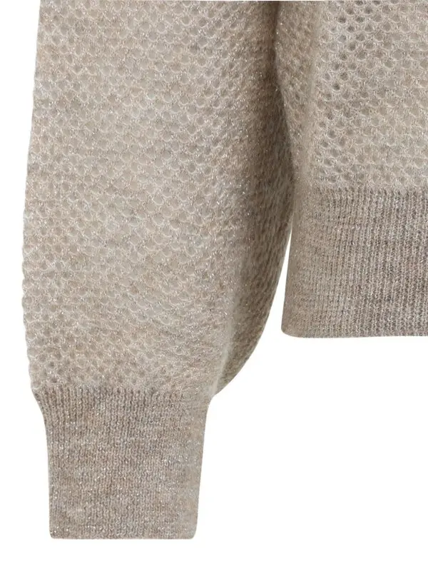 Brunello Cucinelli Open-knit Crewneck Sweater - Brown
