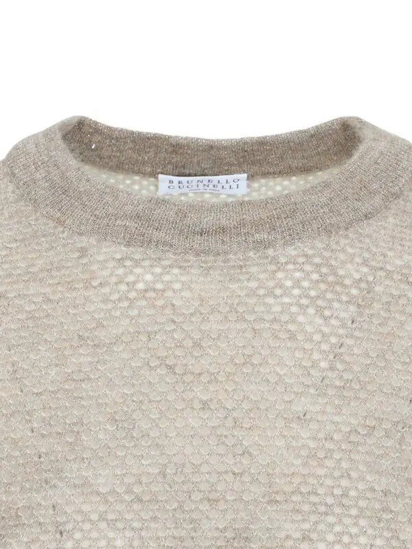 Brunello Cucinelli Open-knit Crewneck Sweater - Brown