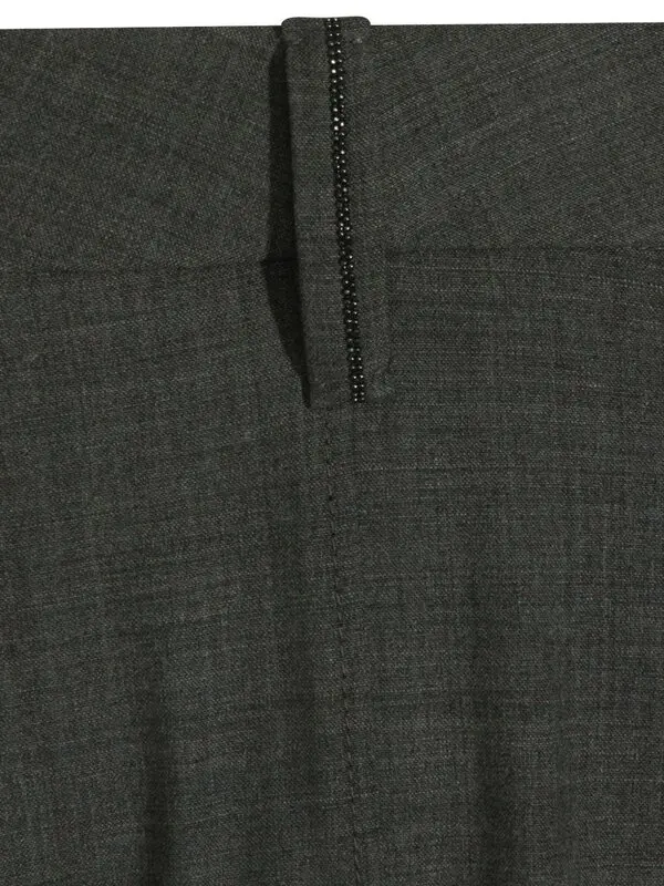 Brunello Cucinelli Wool Blend Midi Skirt - Grey