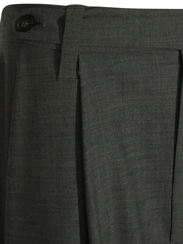 Brunello Cucinelli Wool Blend Midi Skirt - Grey