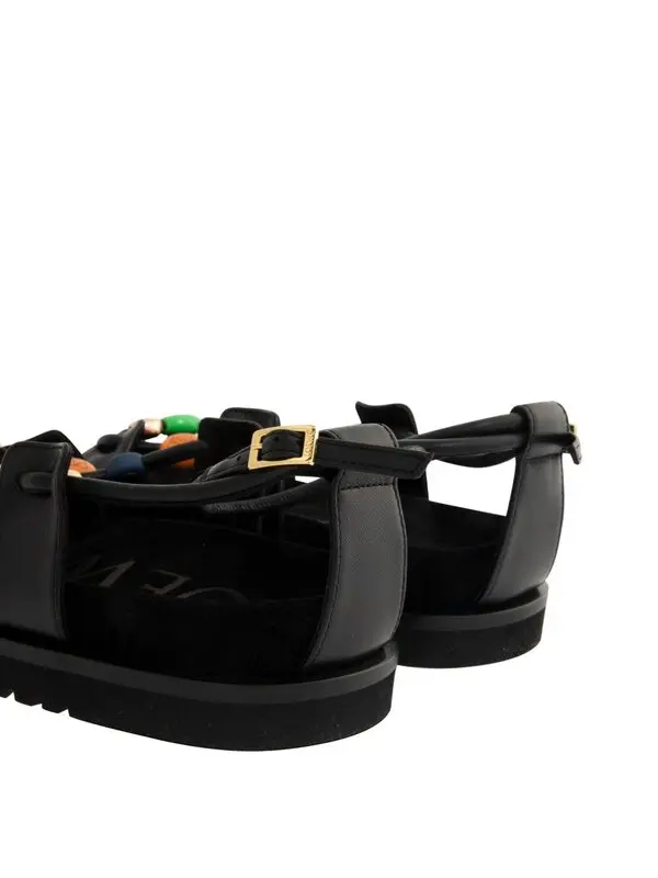 Loewe Pebble Fussbett Leather Sandals - Black