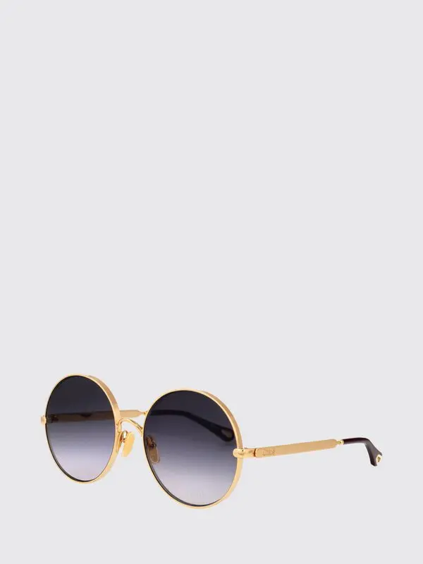 Chloé Round Metal Sunglasses With Engraved Logo - Grey 1