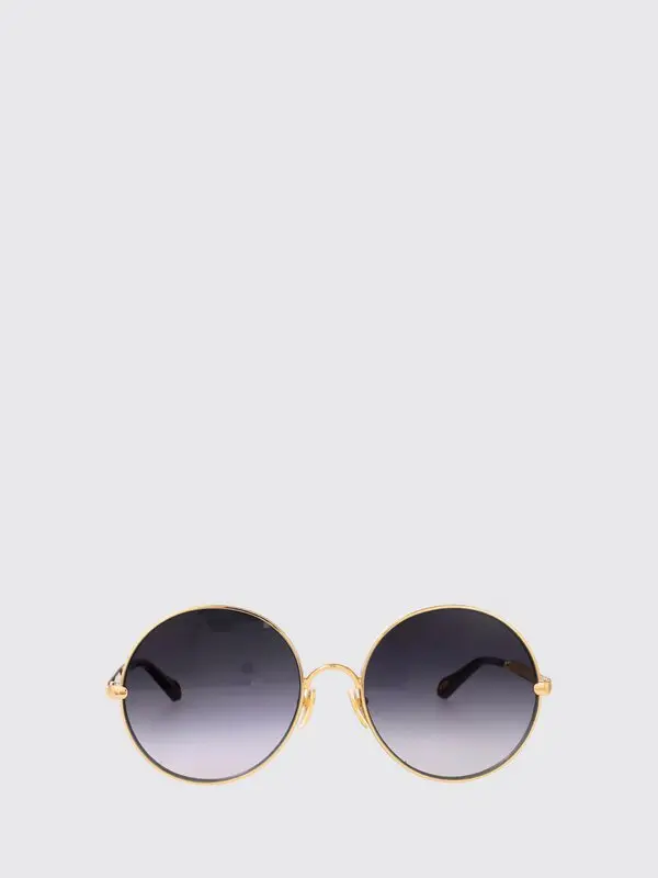 Chloé Round Metal Sunglasses With Engraved Logo - Grey 1