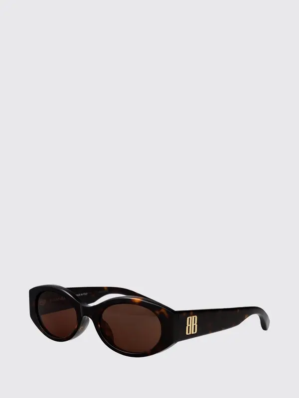 Balenciaga Tortoiseshell Oval Frame Sunglasses - Brown