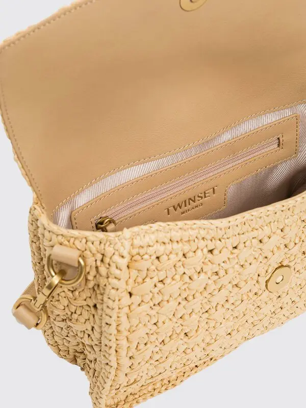 TWINSET Crochet Raffia Mini Bag - Natural