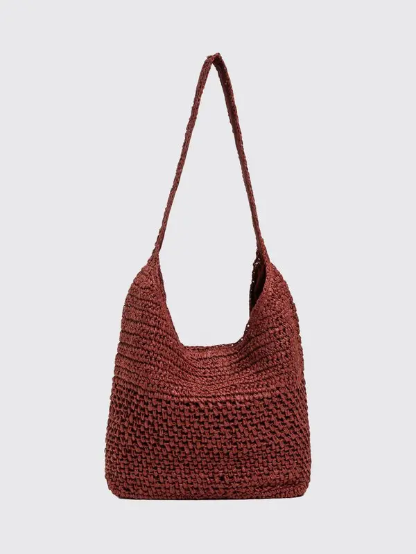 TWINSET Woven Raffia Hobo Bag - Brown