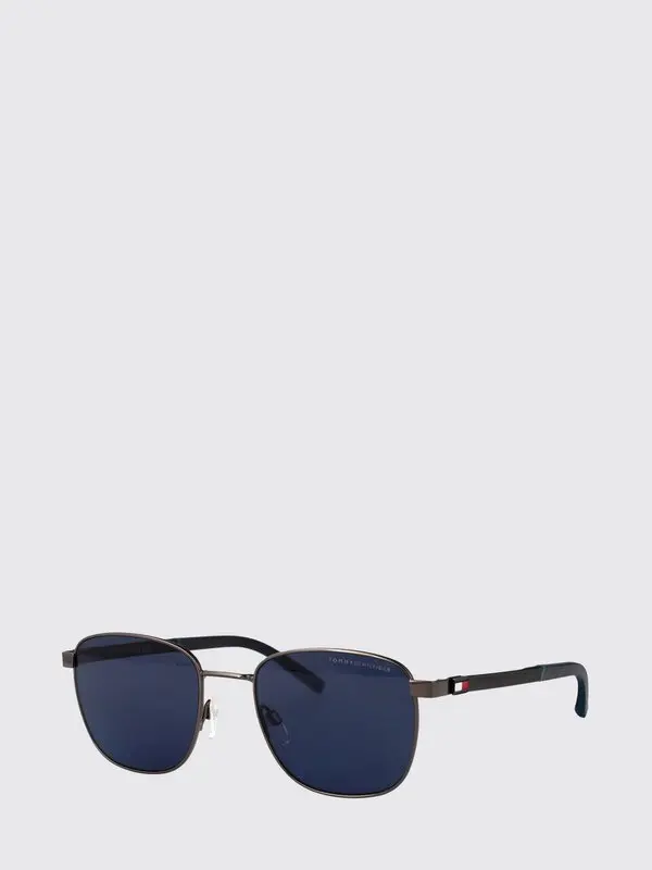 Tommy Hilfiger Aviator Metal Sunglasses With Enameled Logo - Grey