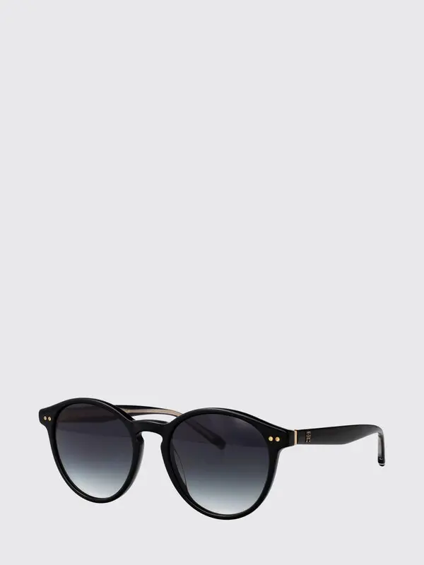 Tommy Hilfiger Rounded Acetate Sunglasses With Monogram - Black