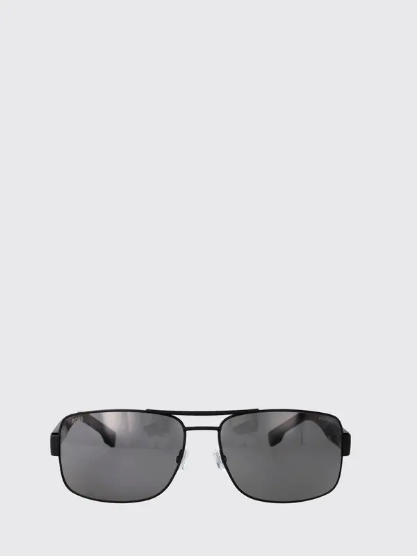 BOSS Rectangular Aviator Metal Sunglasses With Lettering Logo
