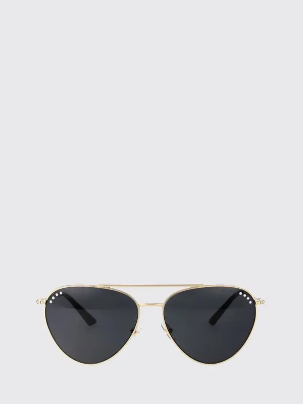 JIMMY CHOO Aviator Sunglasses In Steel With Rhinestones And Double Bridge