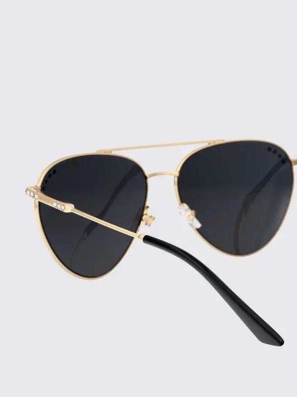 JIMMY CHOO Aviator Sunglasses In Steel With Rhinestones And Double Bridge