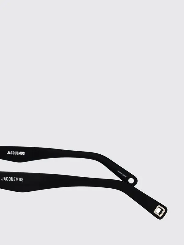 Jacquemus Rectangular Acetate Sunglasses With Amber Lenses - Black