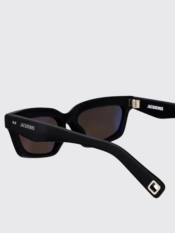 Jacquemus Rectangular Acetate Sunglasses With Amber Lenses - Black