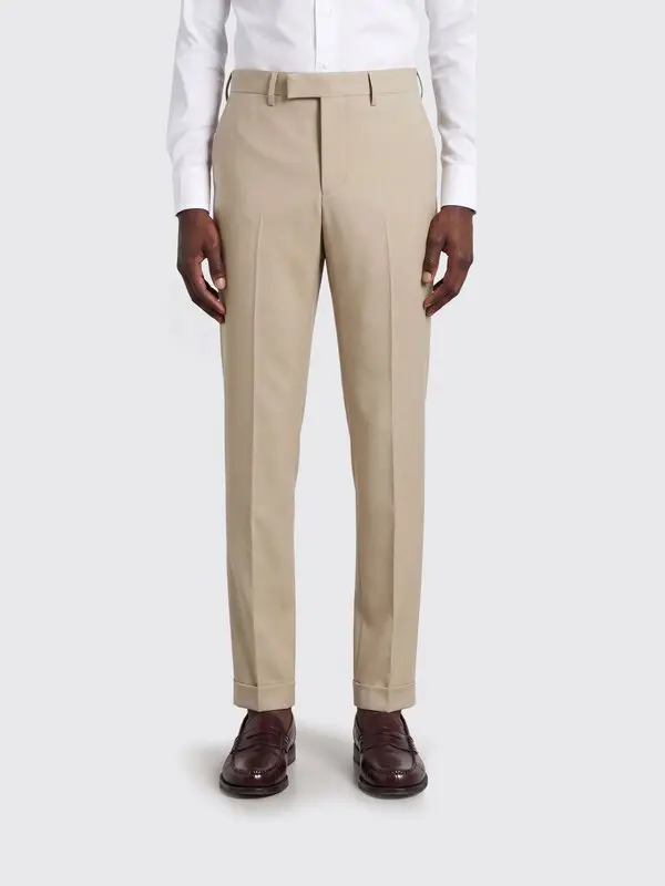 PT TORINO Tailored Slim Fit Stretch Virgin Wool Trousers - Beige