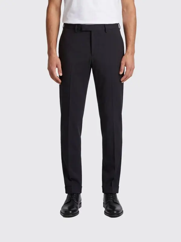 PT TORINO Tailored Slim Fit Stretch Virgin Wool Trousers - Black
