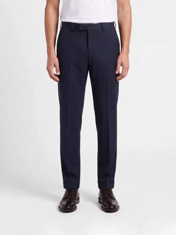 PT TORINO Tailored Slim Fit Stretch Virgin Wool Trousers - Blue