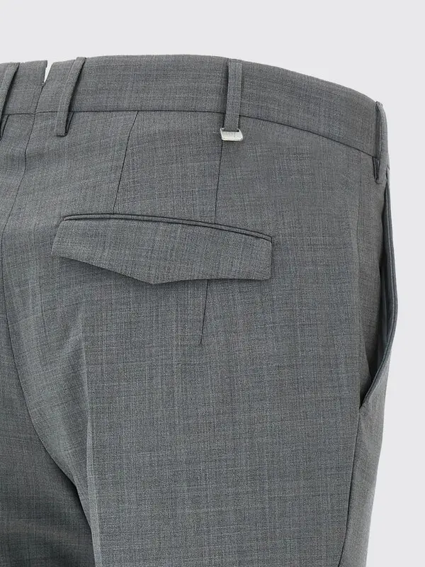 PT TORINO Tailored Slim Fit Stretch Virgin Wool Trousers - Grey