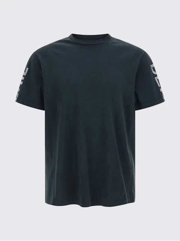 GALLERY DEPT. Cotton T-shirt With Contrast Logo Print On Chest And Back - Black