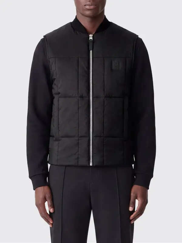 Mackage Quilted Nylon Padded Gilet With Bomber Collar And Zip - Black