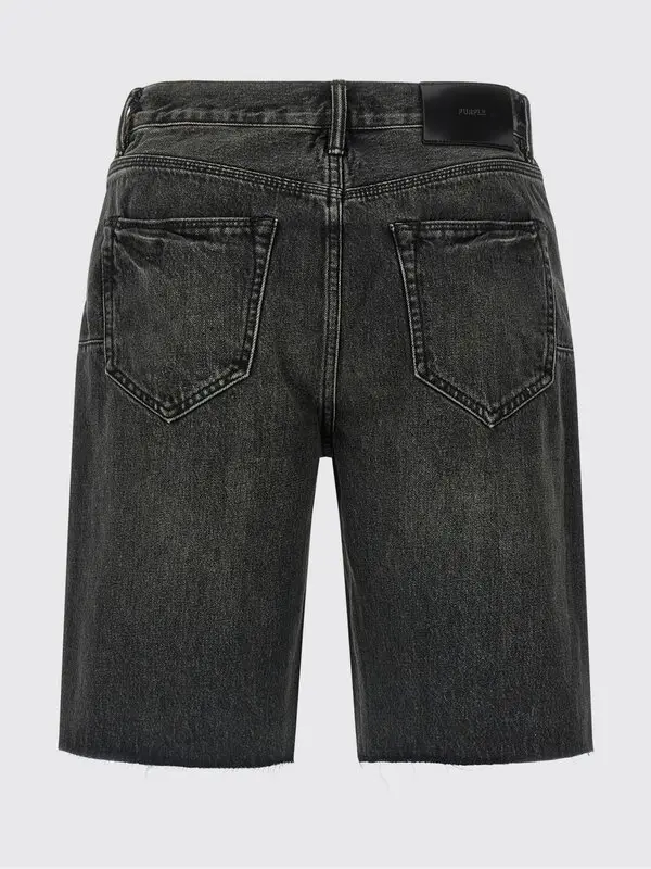 PURPLE BRAND Cotton Denim 5-pocket Knee-length Shorts