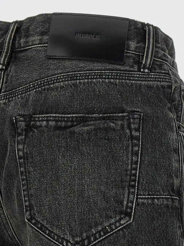 PURPLE BRAND Cotton Denim 5-pocket Knee-length Shorts
