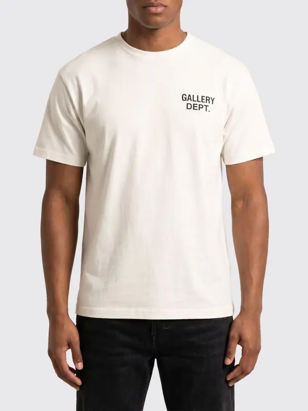GALLERY DEPT. Slim Fit Logo Print Dropped-shoulder Cotton T-shirt - White