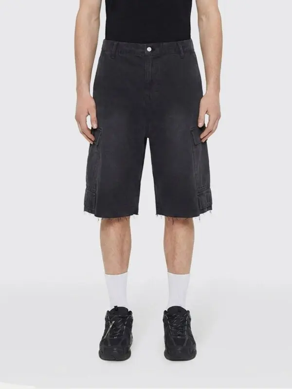 44 LABEL GROUP Knee-length Cotton Denim Cargo Shorts