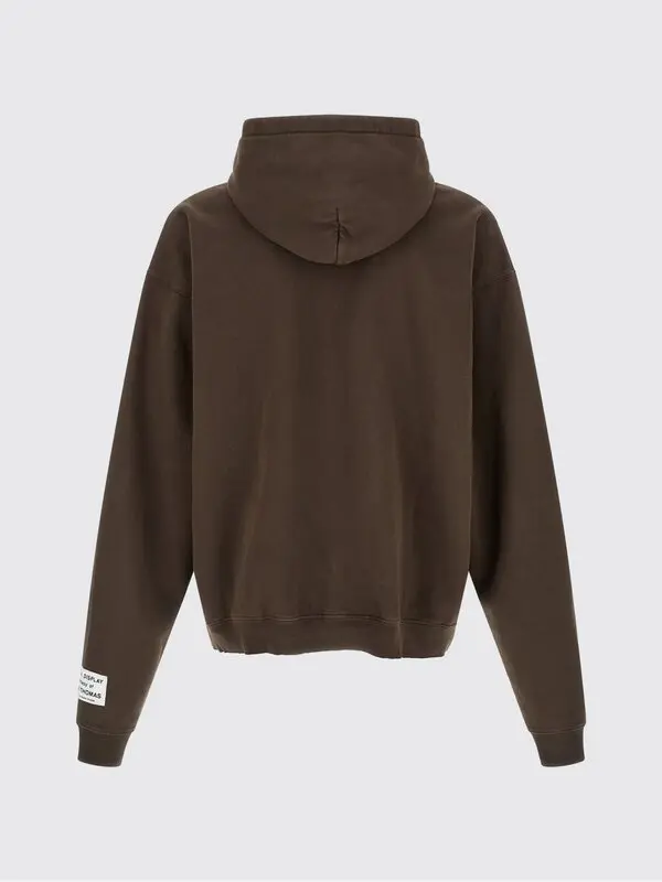 GALLERY DEPT. Oversized Abstract Print Cotton Hoodie - Brown