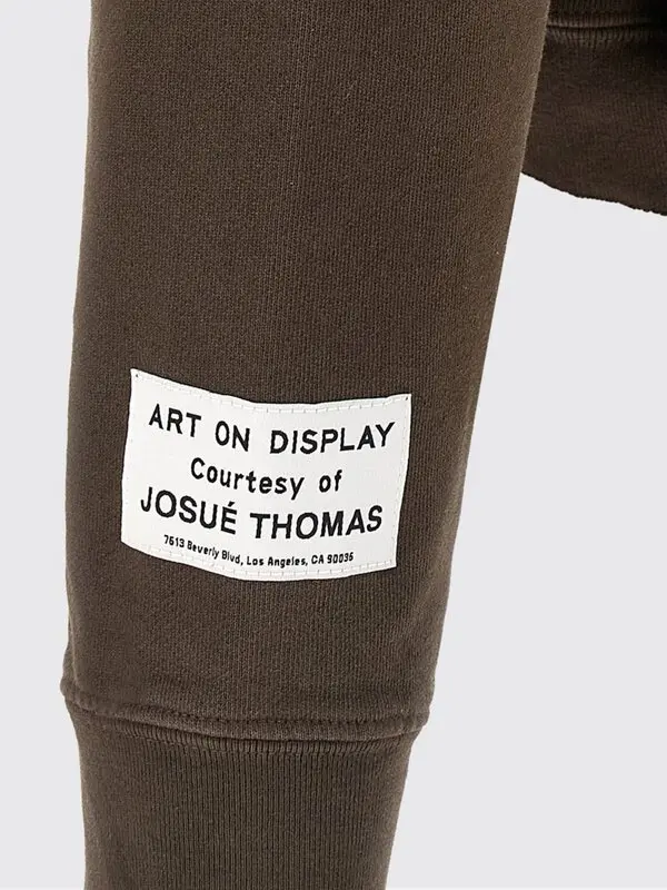 GALLERY DEPT. Oversized Abstract Print Cotton Hoodie - Brown