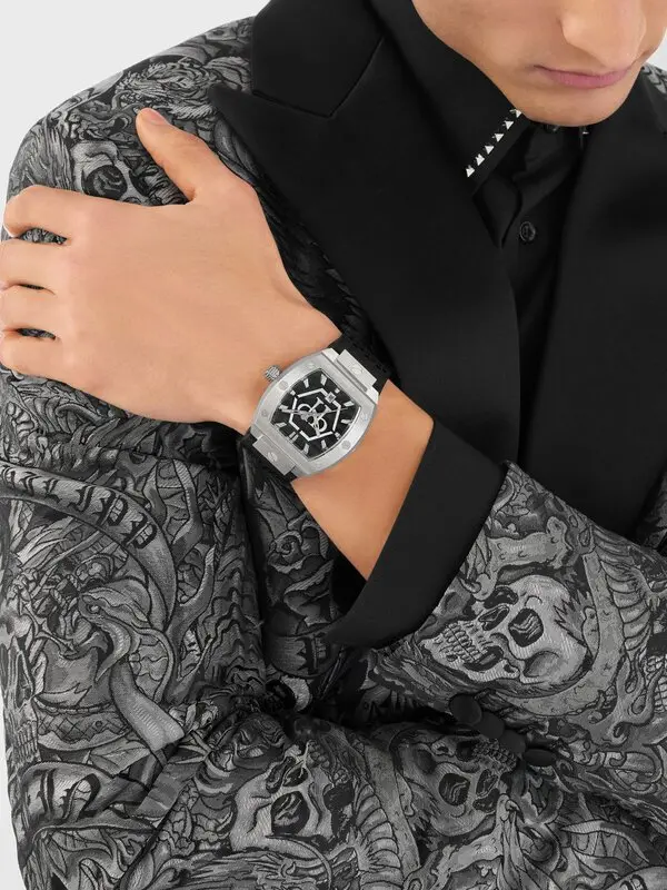 Philipp Plein Chronograph Watch With Silicone Strap - Black 1