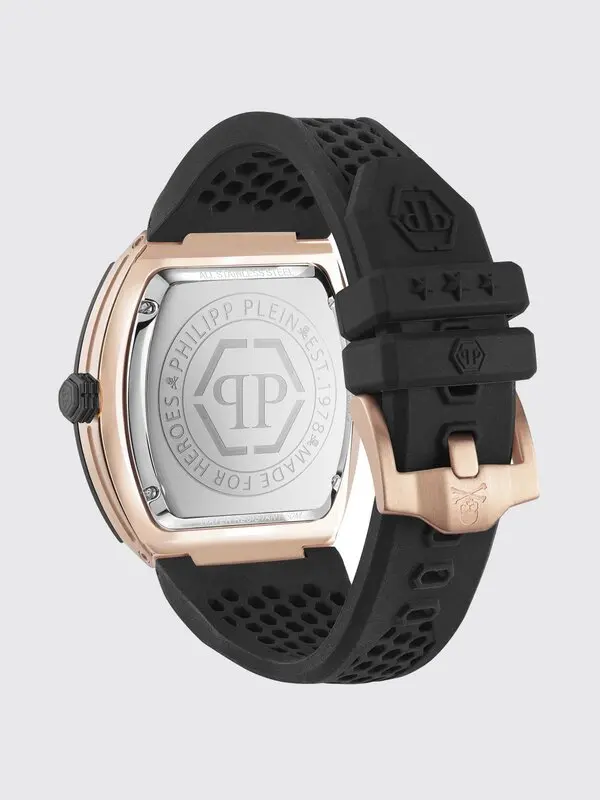 Philipp Plein Chronograph Watch With Silicone Strap - Black