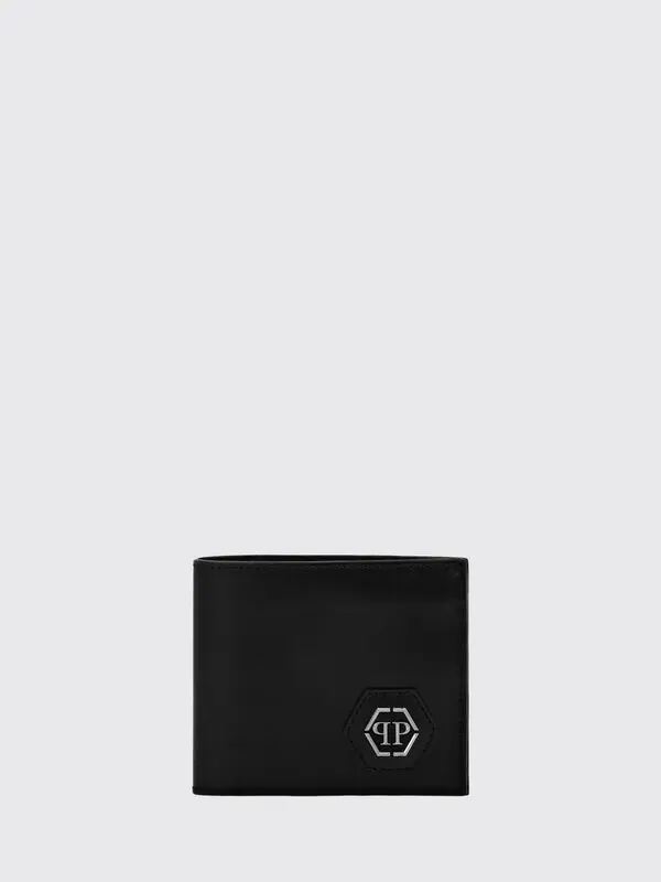 Philipp Plein Bi-fold Wallet With Logo Plaque - Black