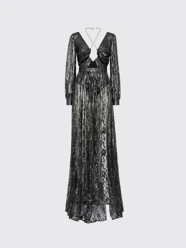 Philipp Plein Lace Long Sleeve Maxi Dress