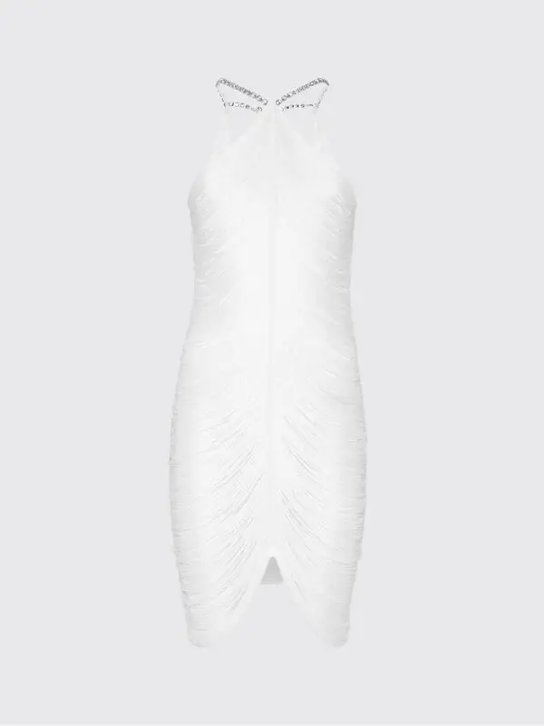 Philipp Plein Mini Dress With Fringes - White