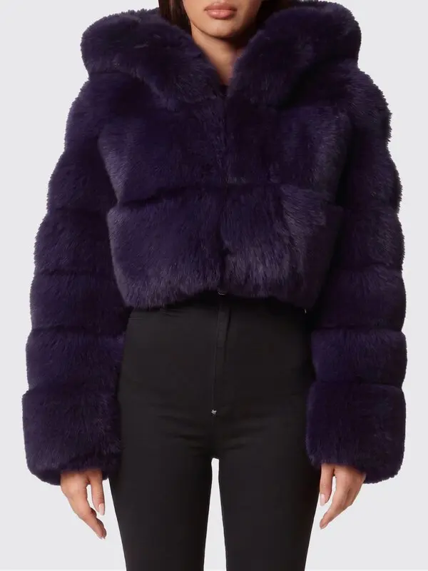 Philipp Plein Fox Fur Hooded Bomber Jacket - Salmon