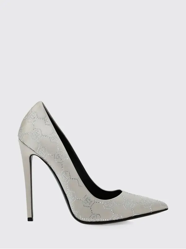 Philipp Plein Embellished Satin Stiletto Pumps - Beige